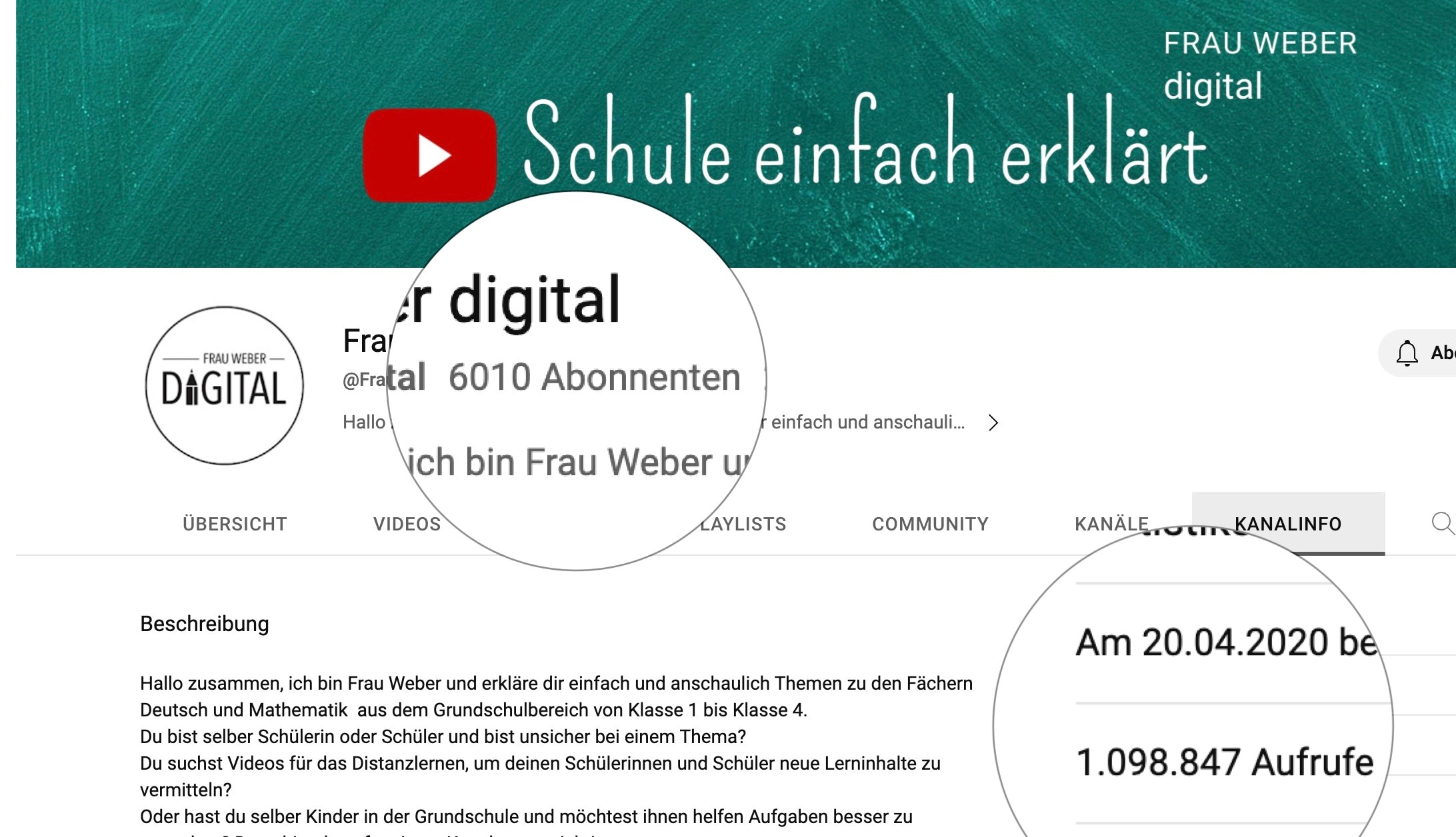 1.000.000 Views und 6000 Abonnenten - Danke an meine Community – Frau Weber digital